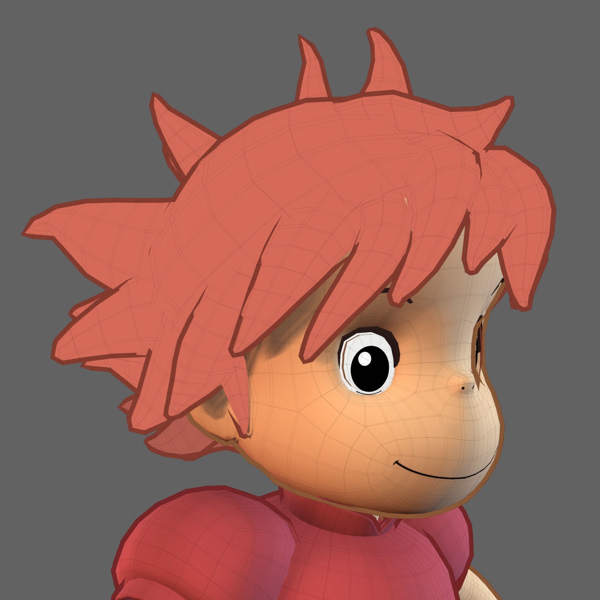 3D model Ponyo 3D model little girl in dress VR / AR / low-poly | CGTrader