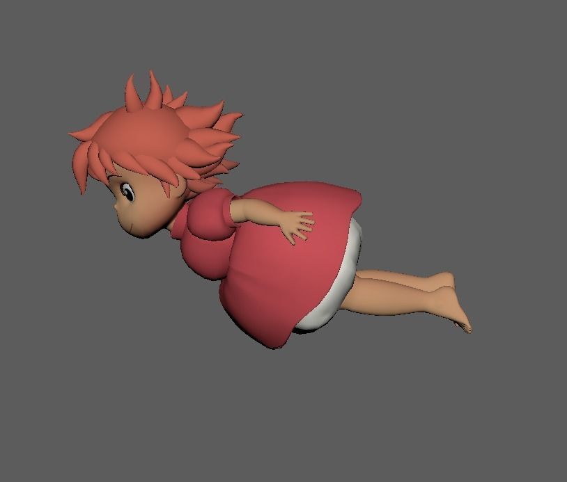 3D model Ponyo 3D model little girl in dress VR / AR / low-poly | CGTrader