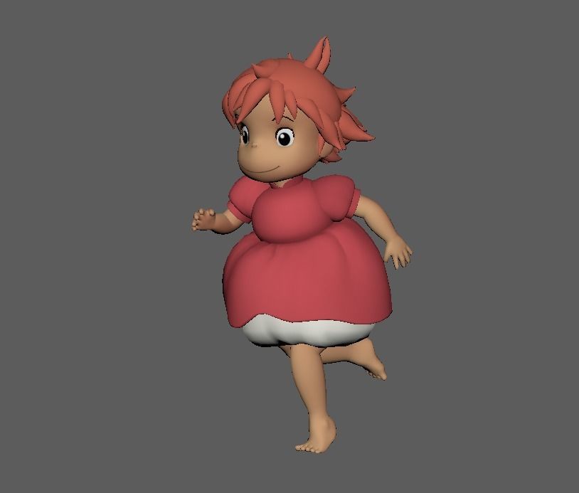 3D model Ponyo 3D model little girl in dress VR / AR / low-poly | CGTrader