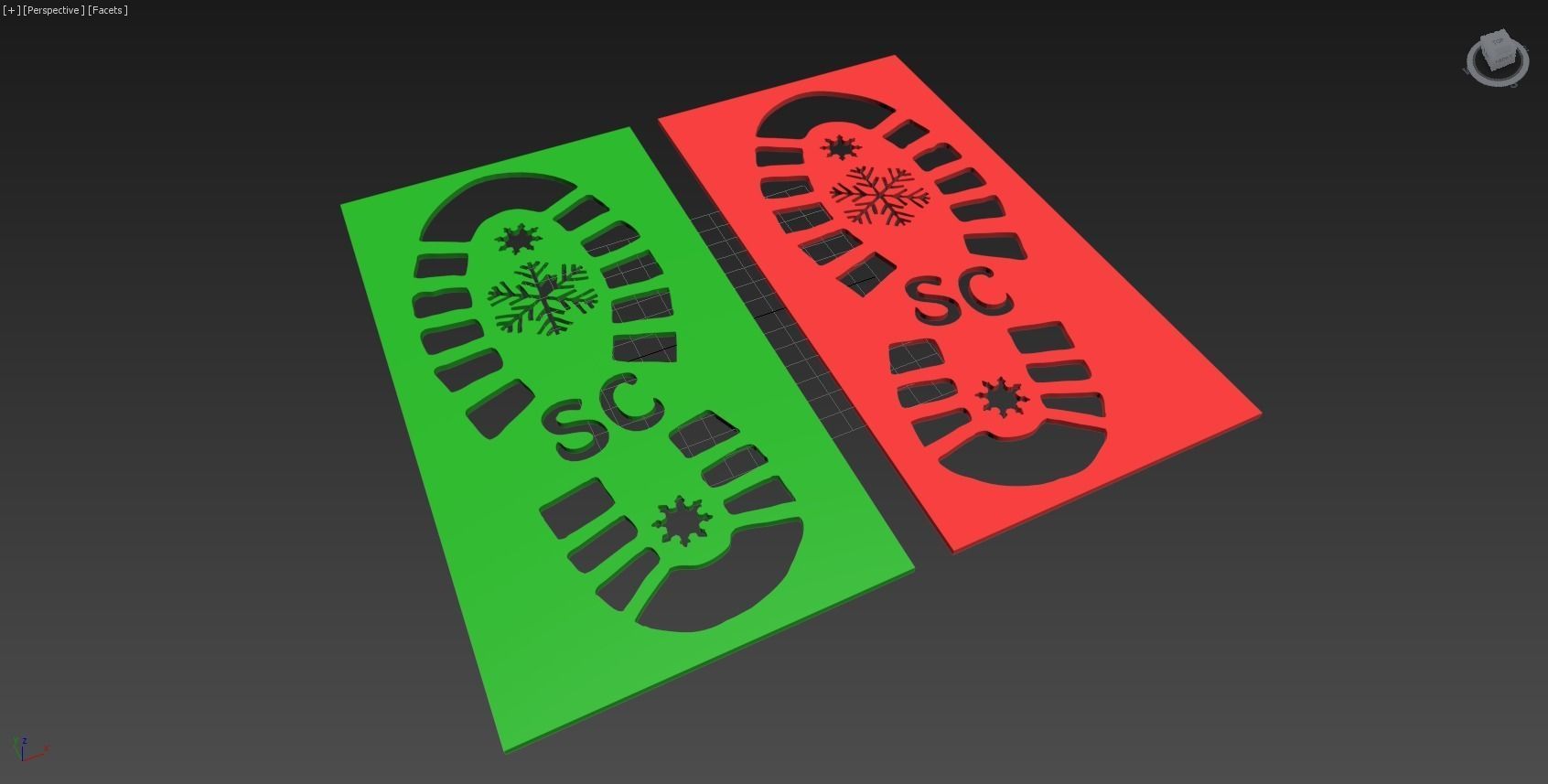 Santa Boot Print Stencils 3D model 3D printable | CGTrader