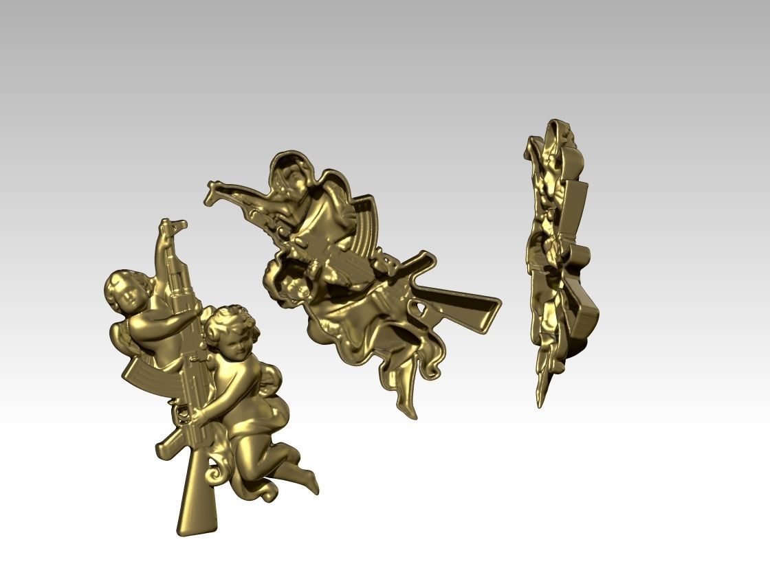 Angel weapon AK47 Avtomat Kalashnikova assault rifle Jewel 3D model 3D ...