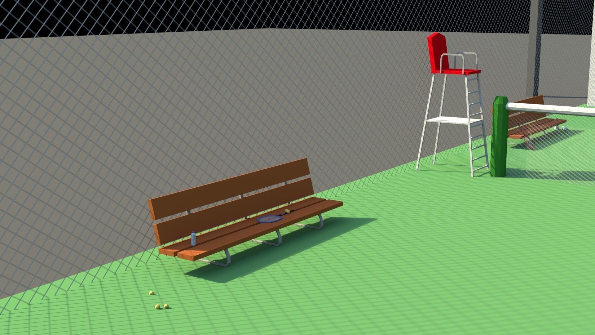 3D model Low Poly Tennis Courts VR / AR / low-poly | CGTrader