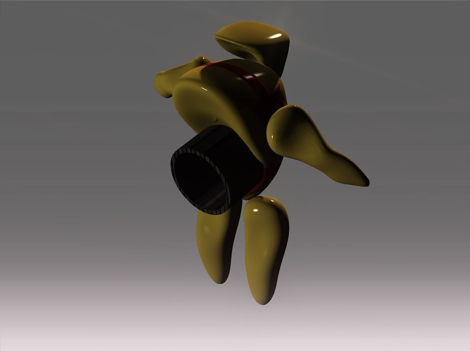 Auto pilot robotic gravity arms golden spaceship 3D model animated ...