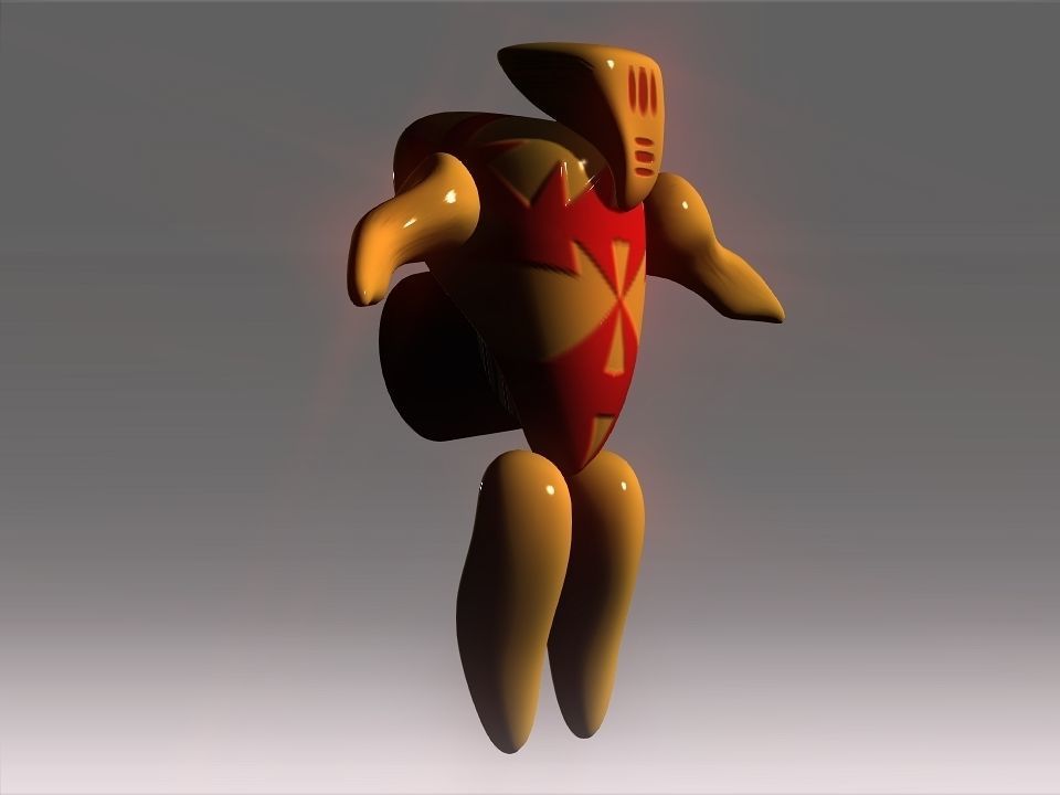 Auto pilot robotic gravity arms golden spaceship 3D model animated ...