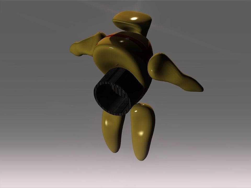 Auto pilot robotic gravity arms golden spaceship 3D model animated ...