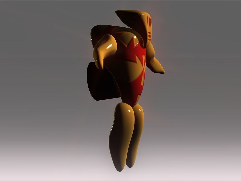 Auto pilot robotic gravity arms golden spaceship 3D model animated ...