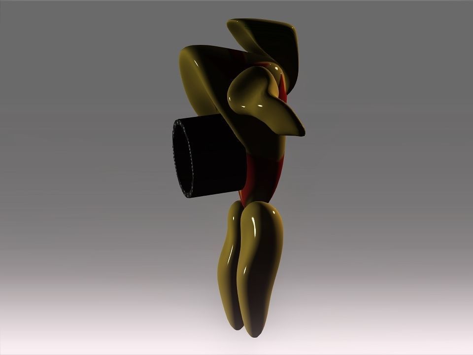 Auto pilot robotic gravity arms golden spaceship 3D model animated ...