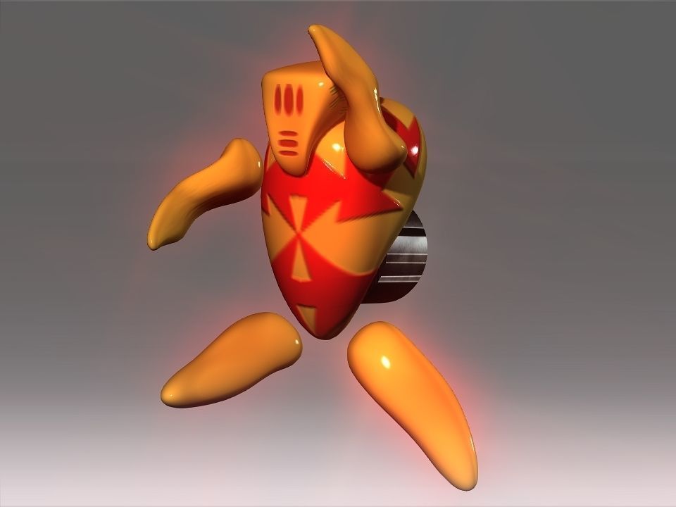 Auto pilot robotic gravity arms golden spaceship 3D model animated ...