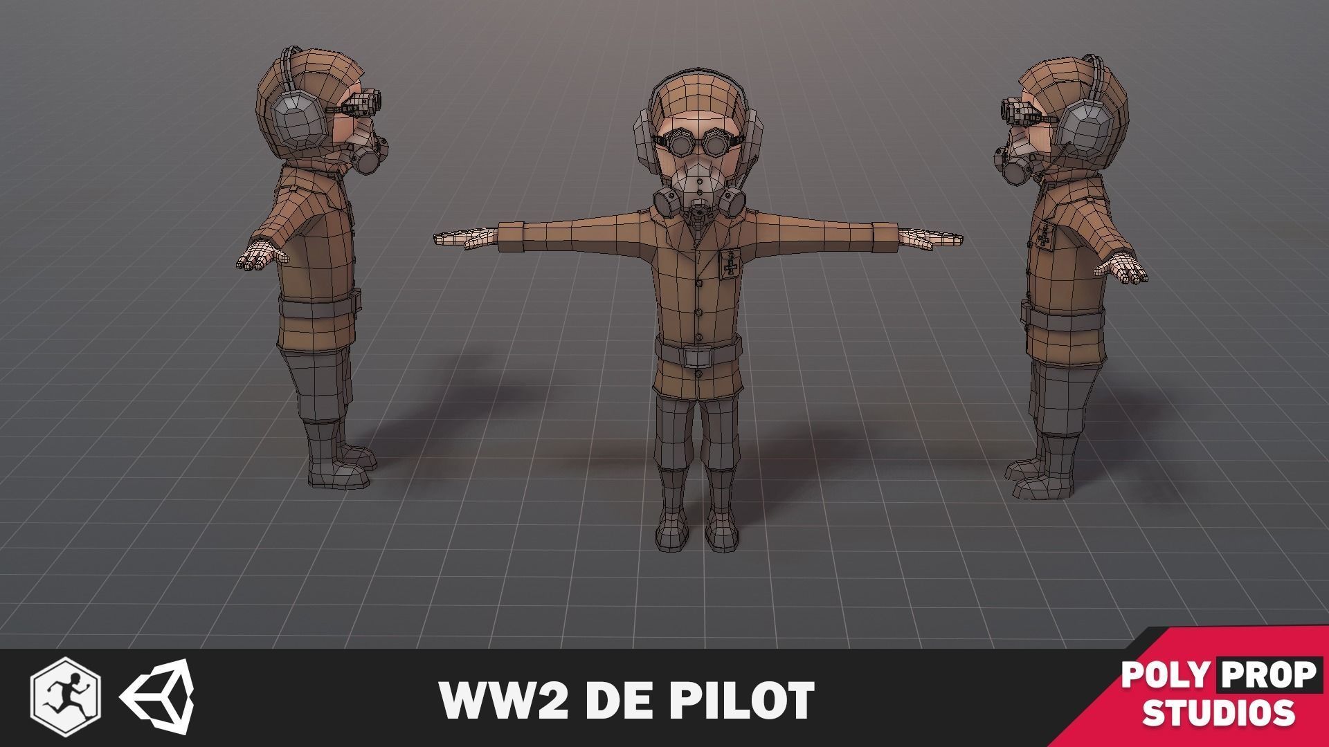3D model WW2 DE Pilot VR / AR / low-poly rigged animated | CGTrader