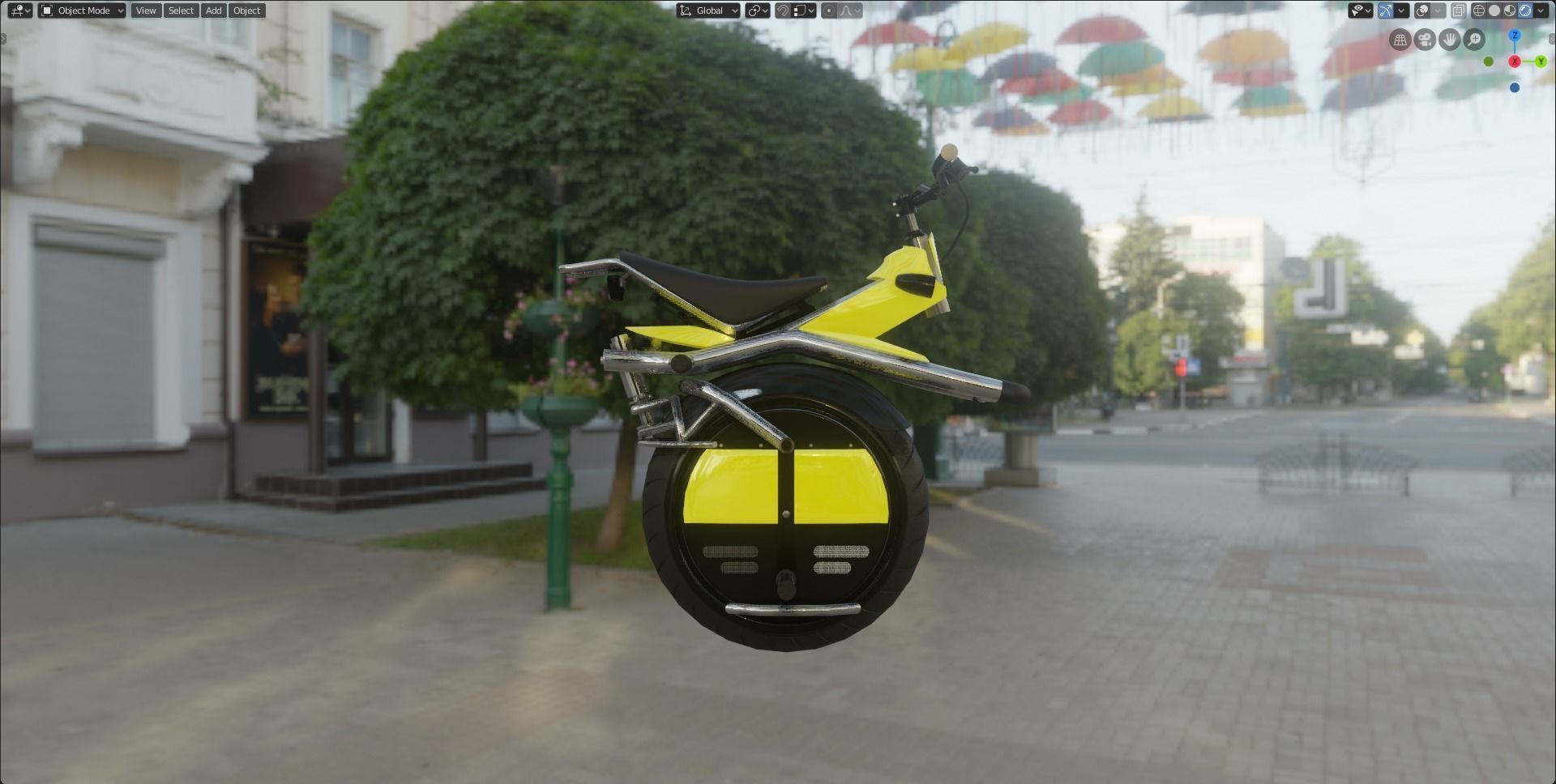 Microcycle electric scooter - front view free 3D model | CGTrader