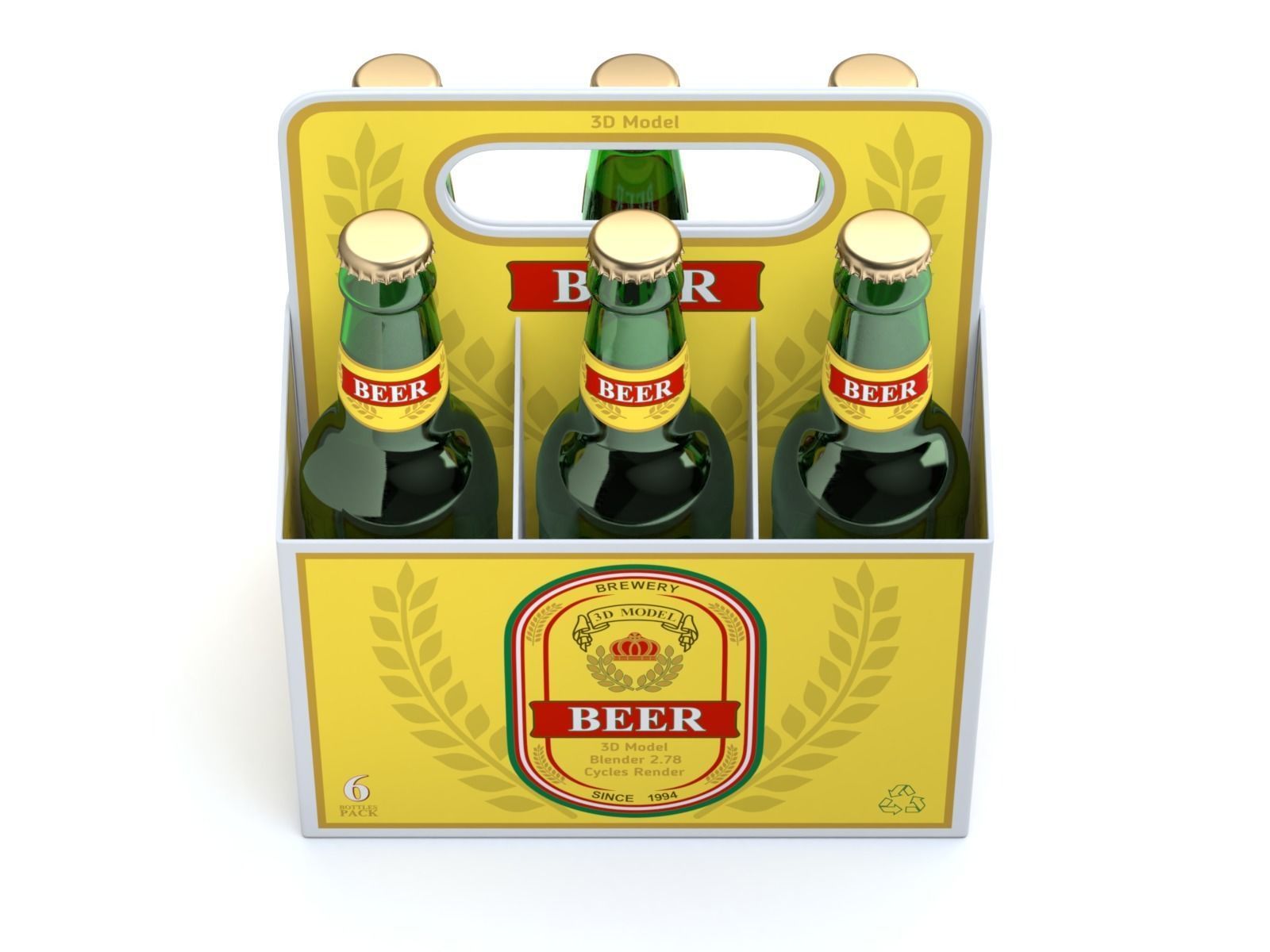Beer Cardboard Pack 3D model | CGTrader