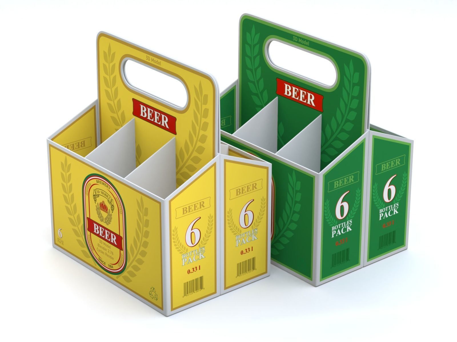Beer Cardboard Pack 3D model | CGTrader