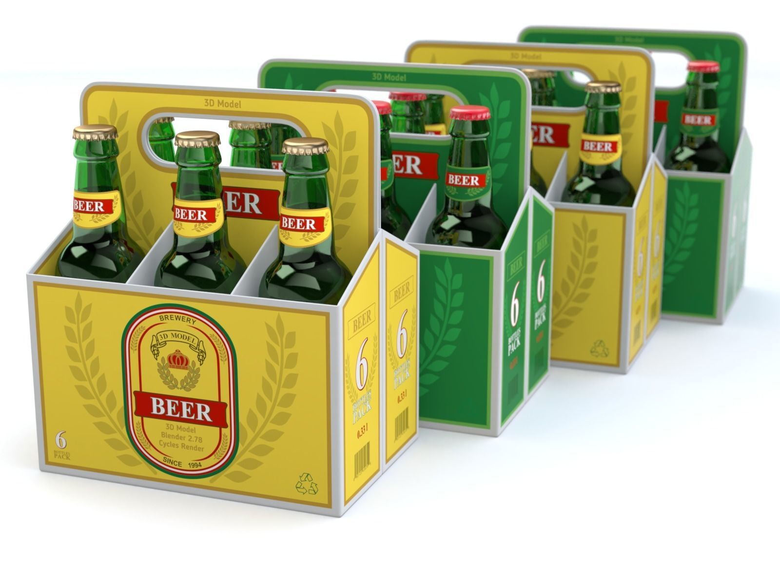 Beer Cardboard Pack 3D model | CGTrader