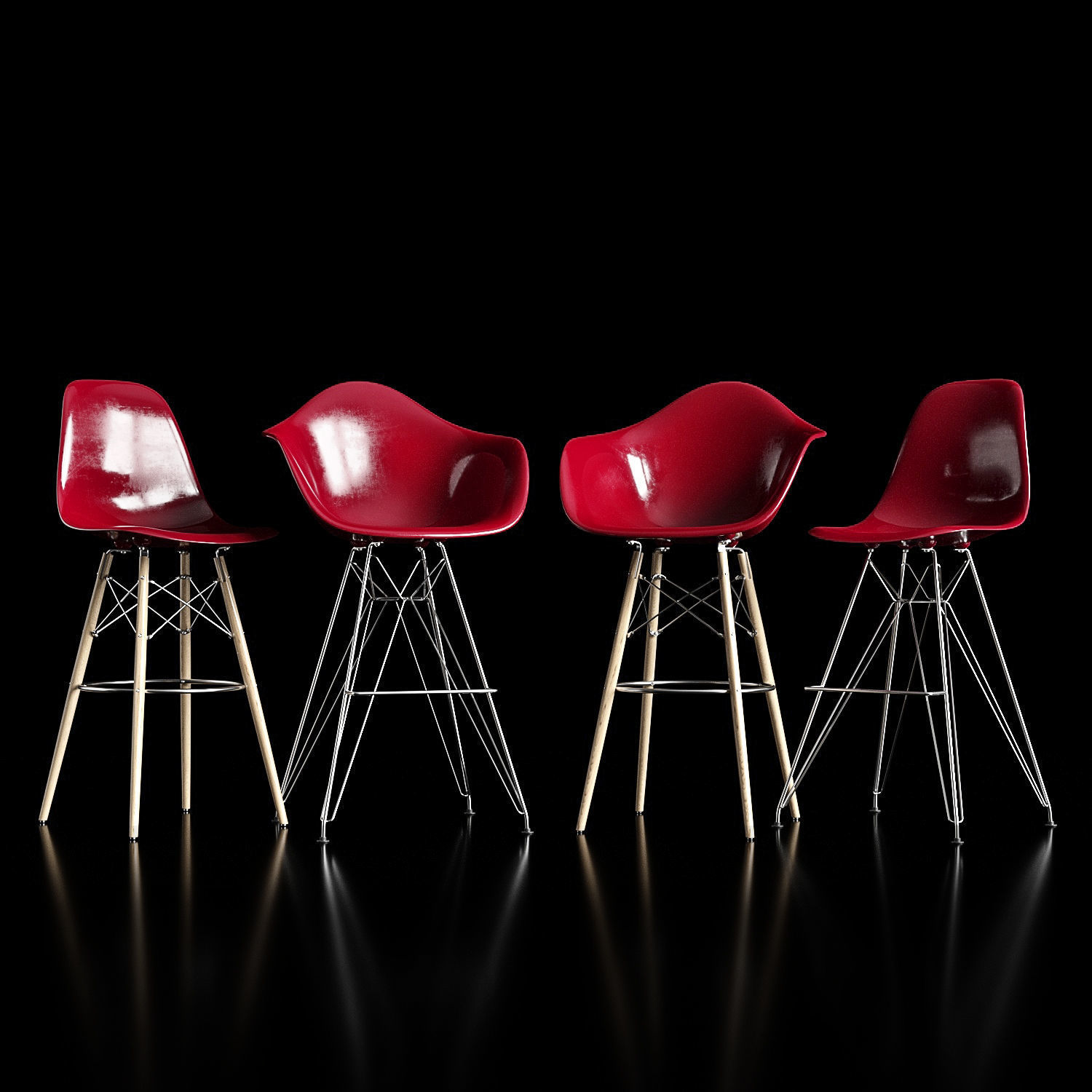 Bar stools eames 3D model | CGTrader