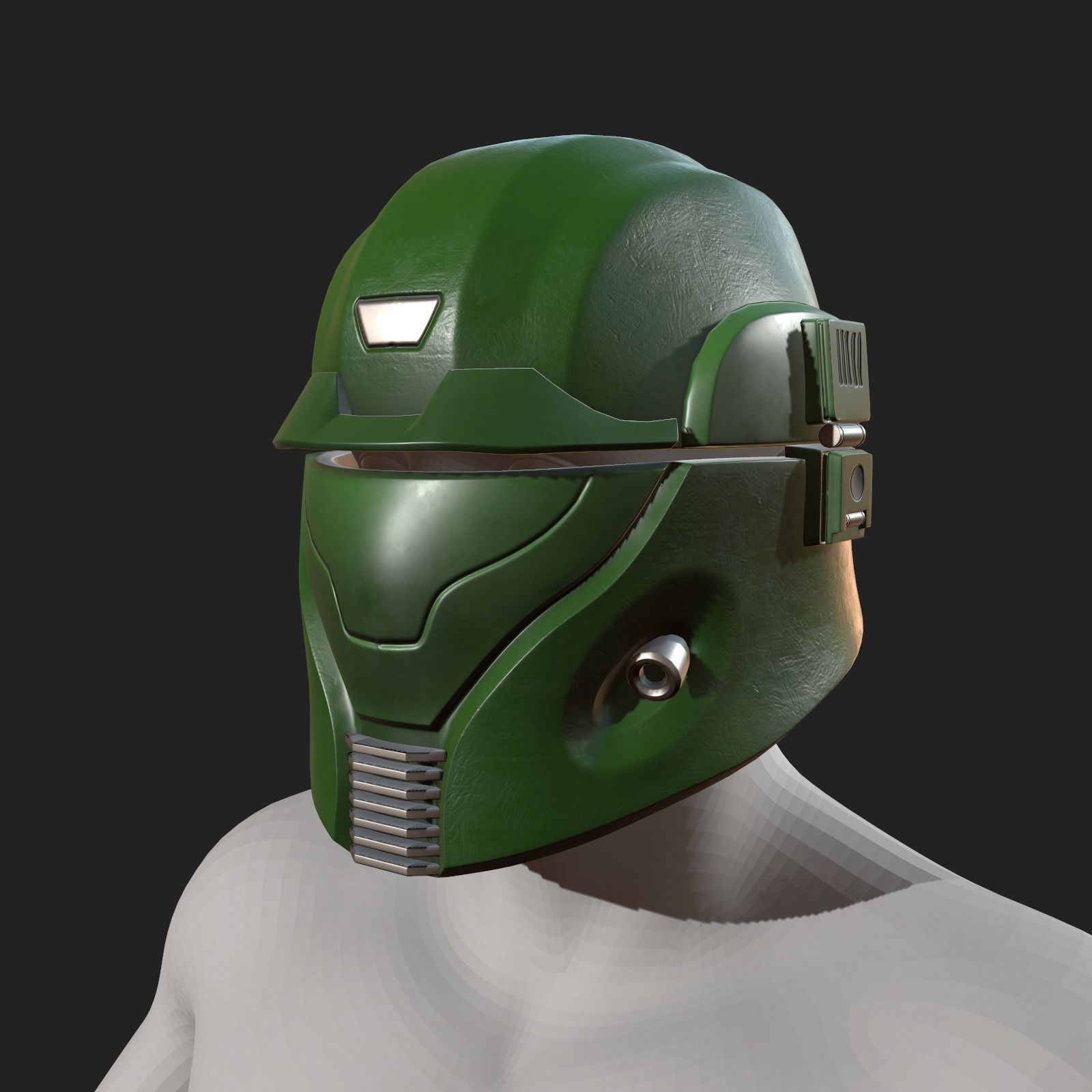 3D model Helmet scifi fantasy pilot cyborg robot armor develop VR / AR ...