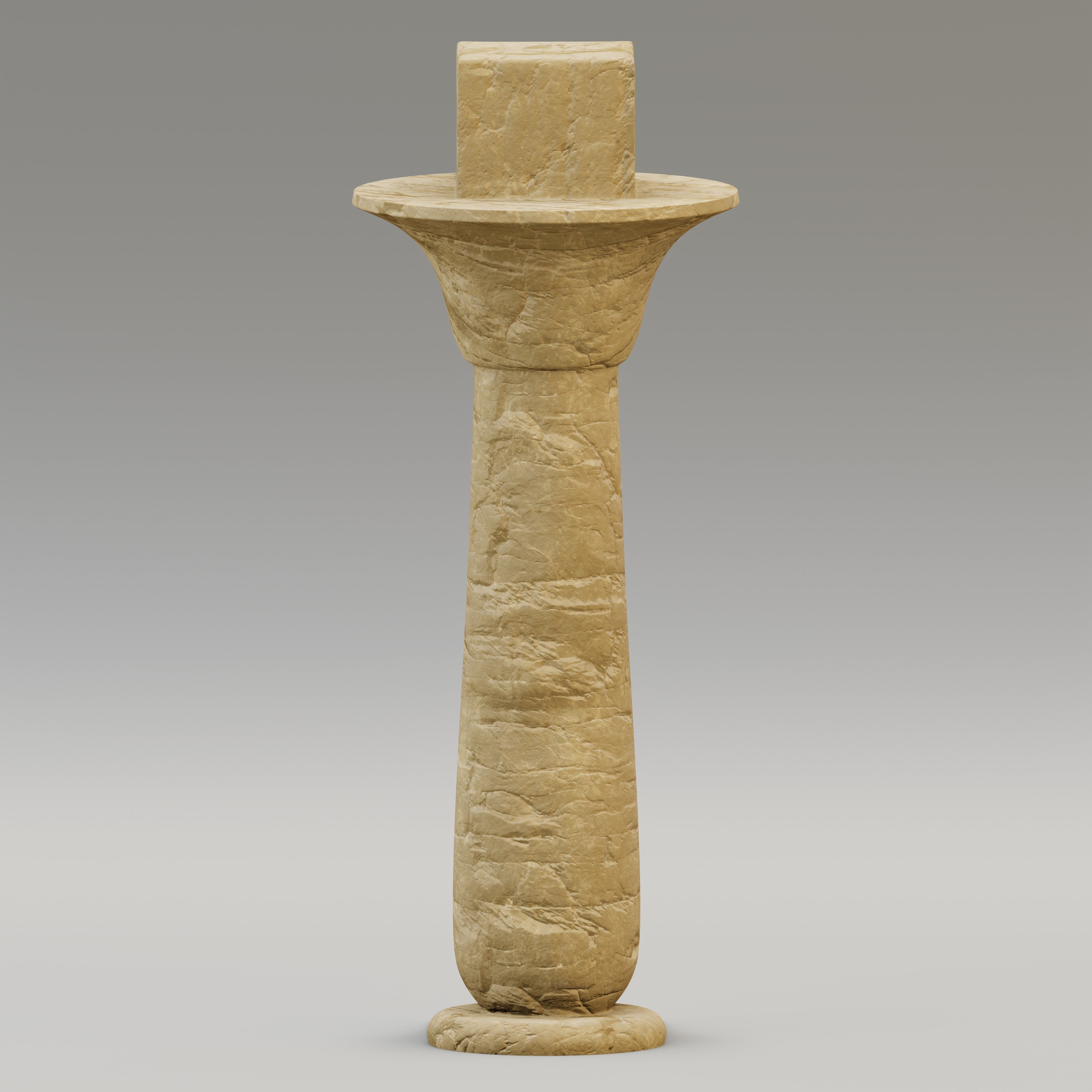 3d Model Egyptian Papyriform Column Vr Ar Low Poly Cgtrader