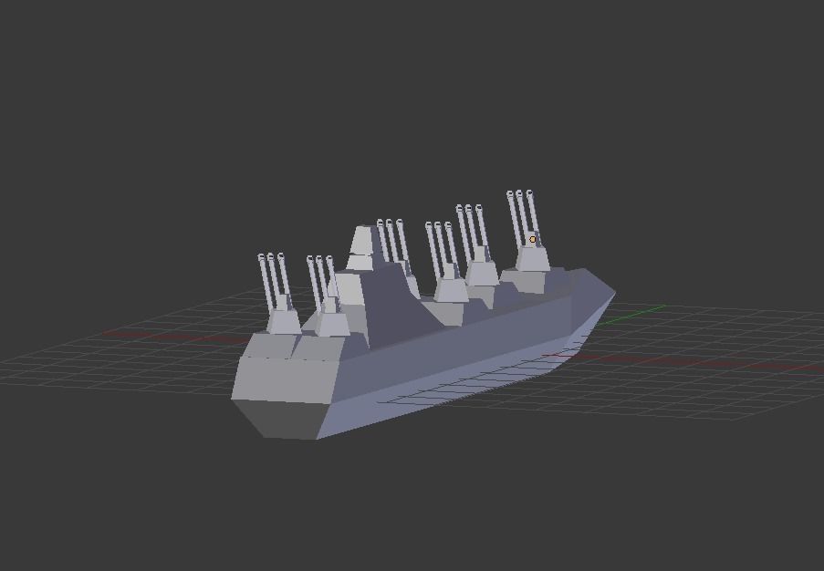 3D model battleship ship with guns VR / AR / low-poly | CGTrader