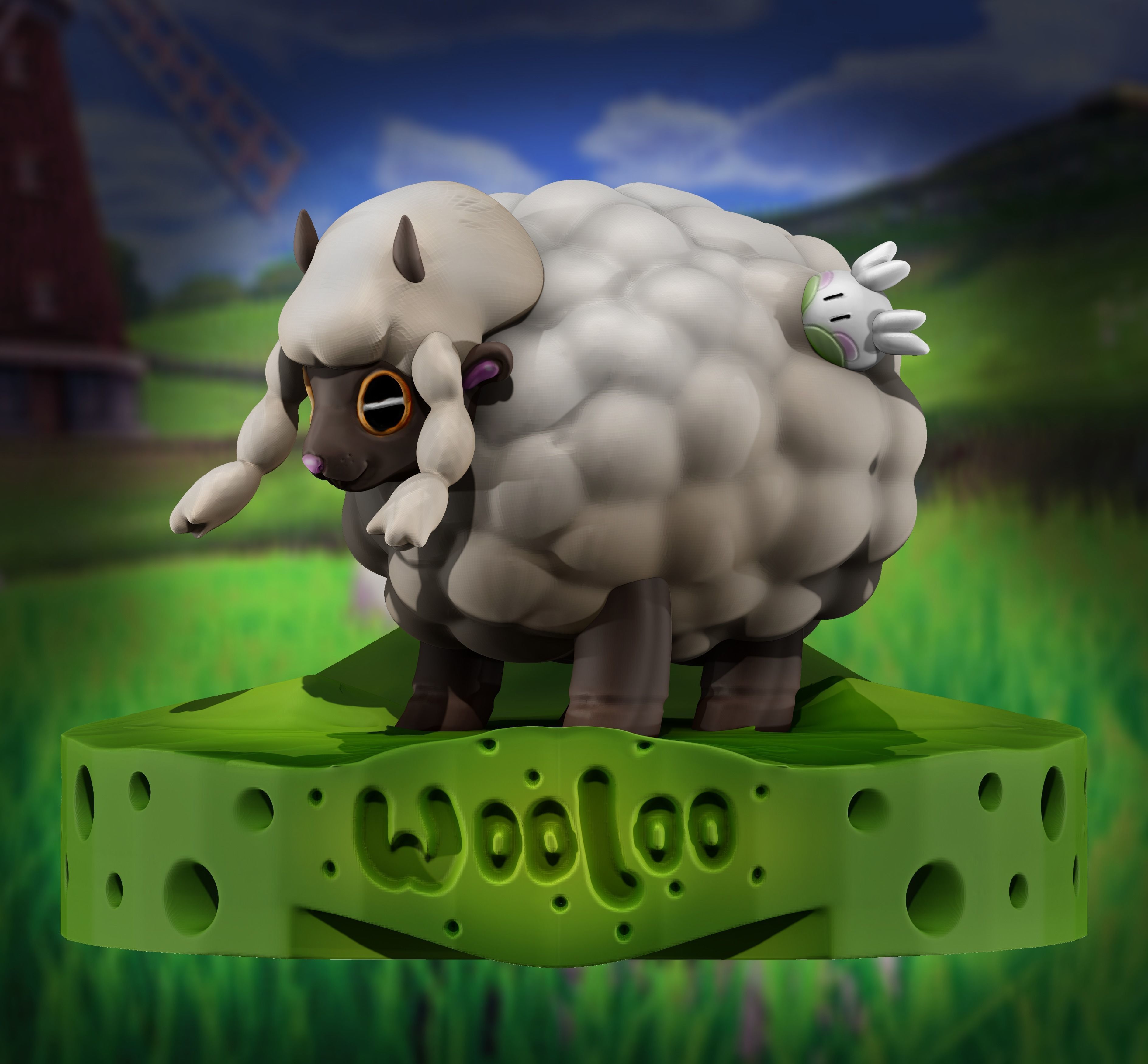 Wooloo pokemon cheese sheep 3D model | CGTrader