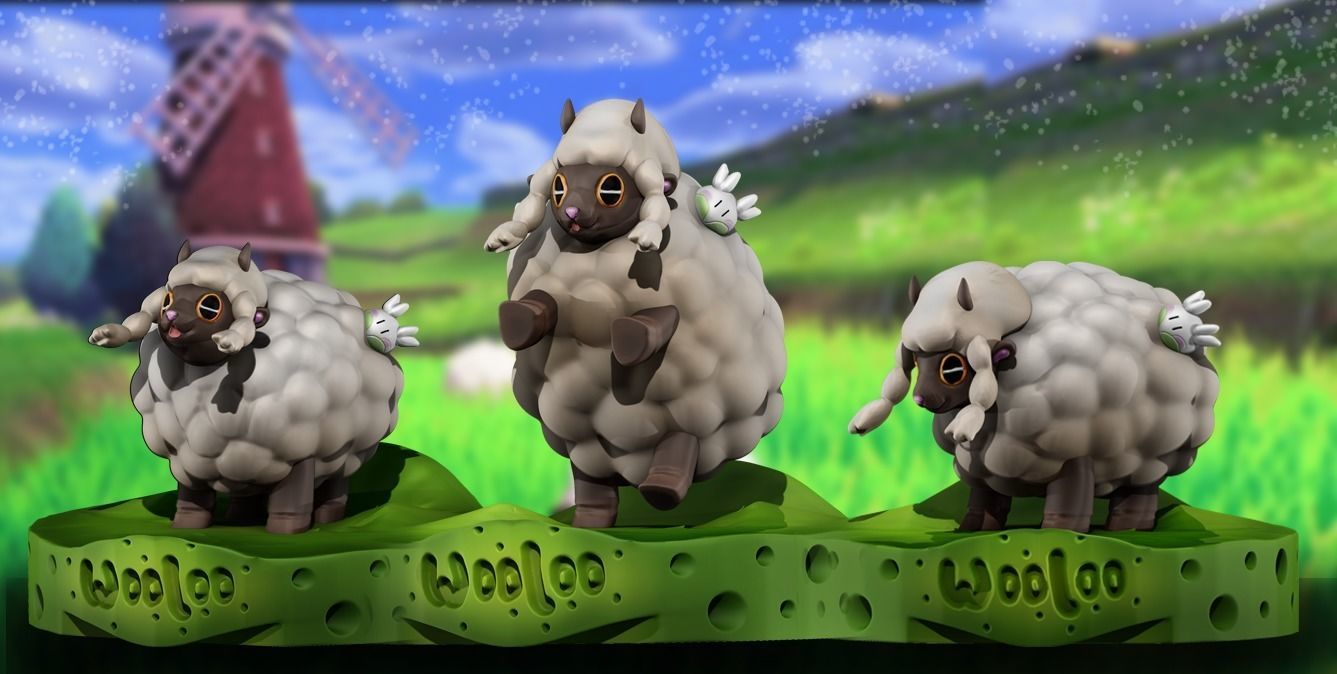 Wooloo pokemon cheese sheep 3D model | CGTrader
