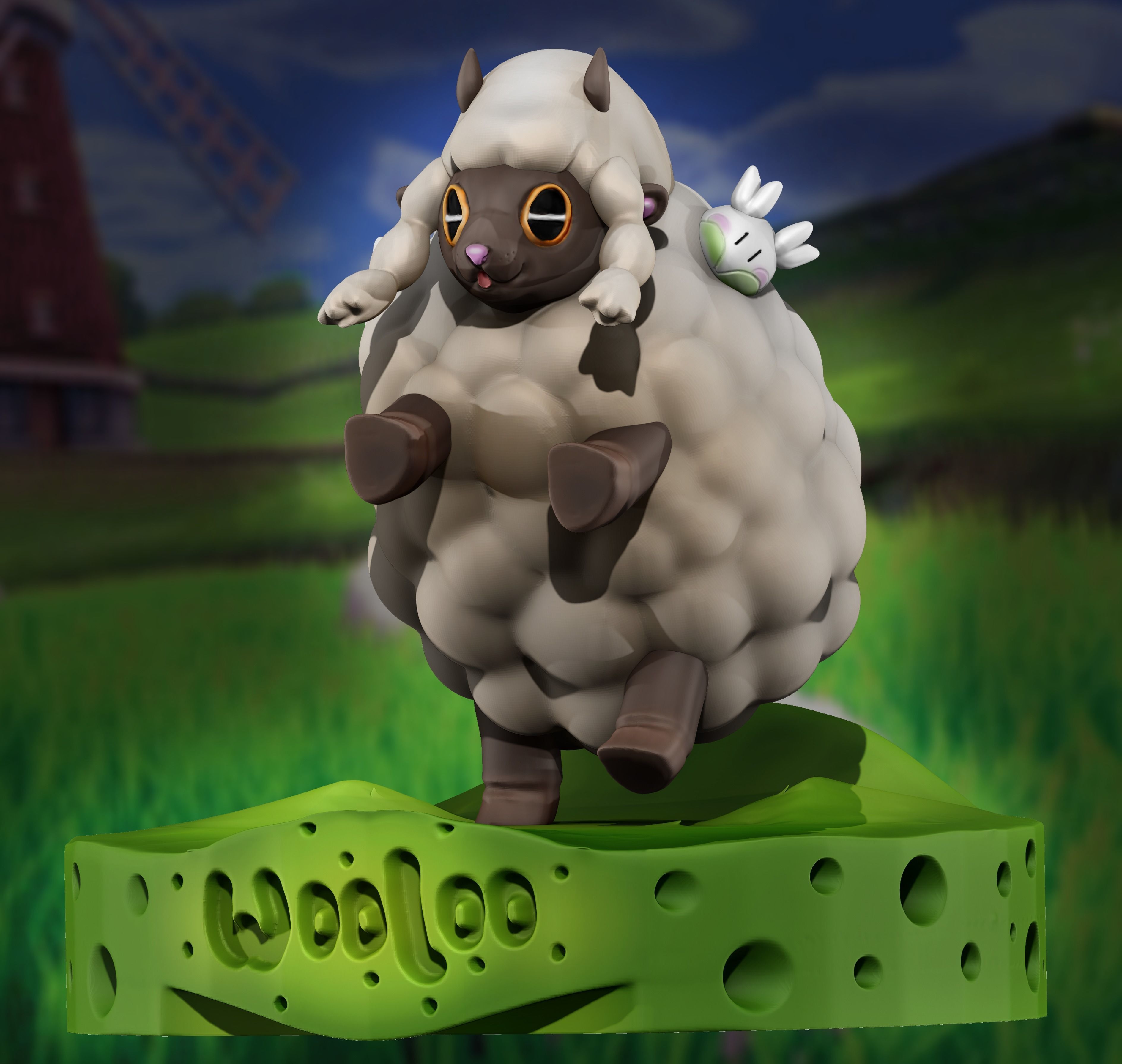 Wooloo pokemon cheese sheep 3D model | CGTrader