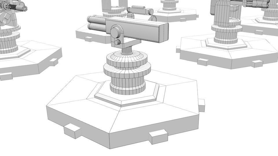 3D model Modern Unmanned Turrets V3 VR / AR / low-poly | CGTrader