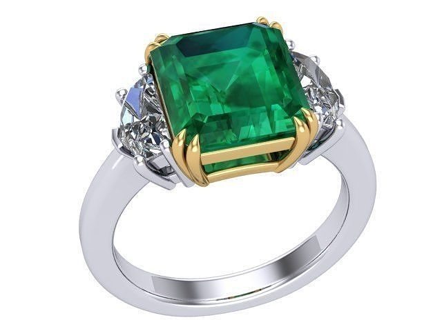 BIG Emerald Ring 3D model 3D printable | CGTrader