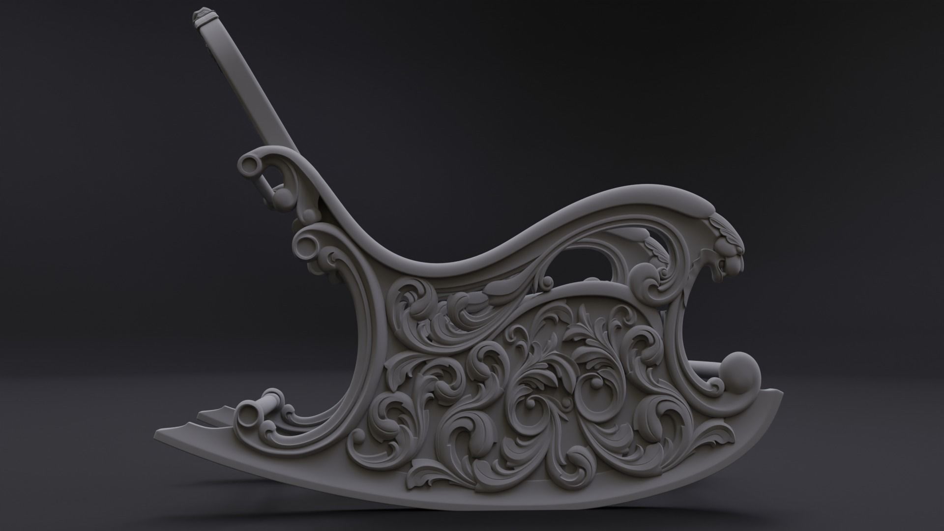 Rocking chair in classic style for CNC manufacturing STL 3D model 3D ...
