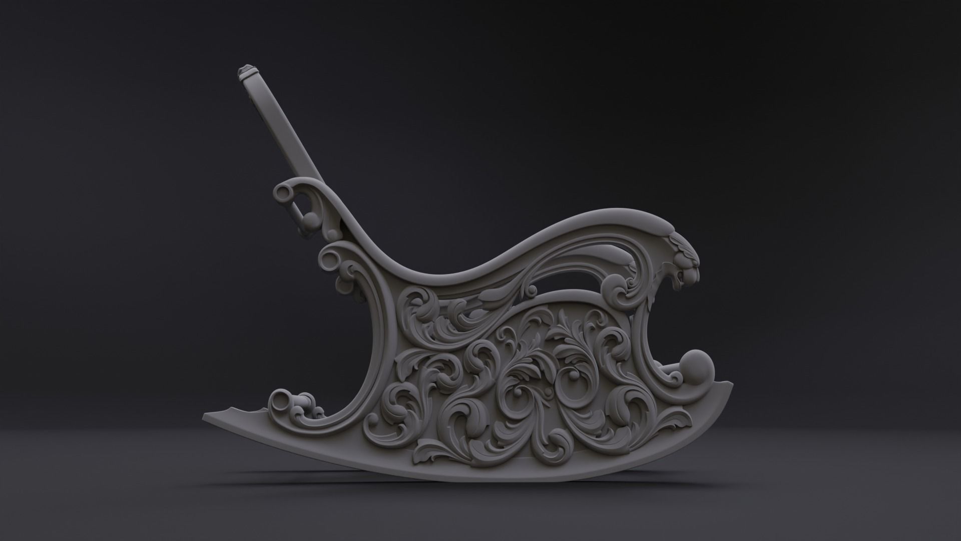 Rocking chair in classic style for CNC manufacturing STL 3D model 3D ...