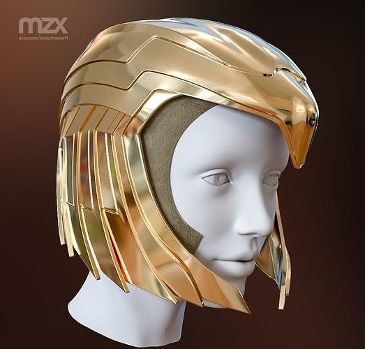 Wonder Woman 1984 Golden Eagle Helmet v2 3D model 3D printable | CGTrader