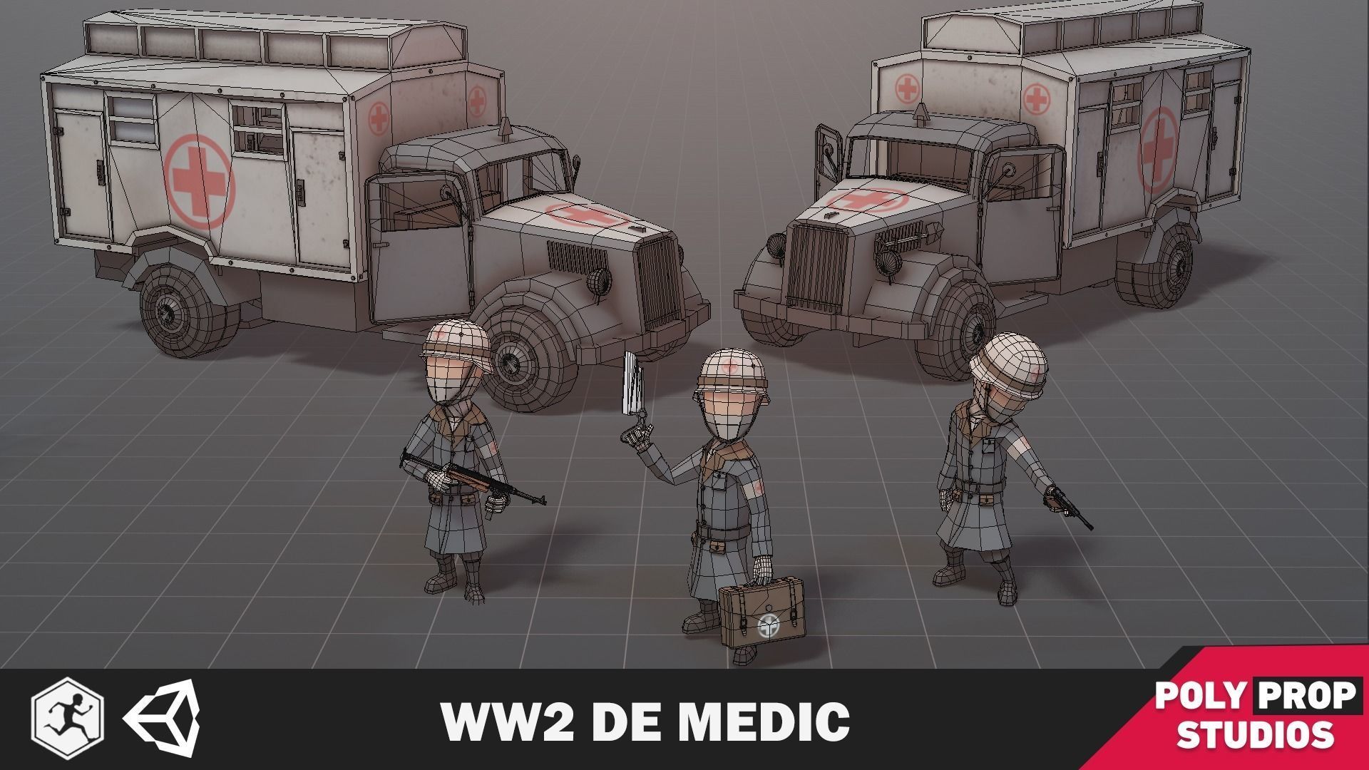 3D model WW2 DE Medic VR / AR / low-poly rigged animated | CGTrader