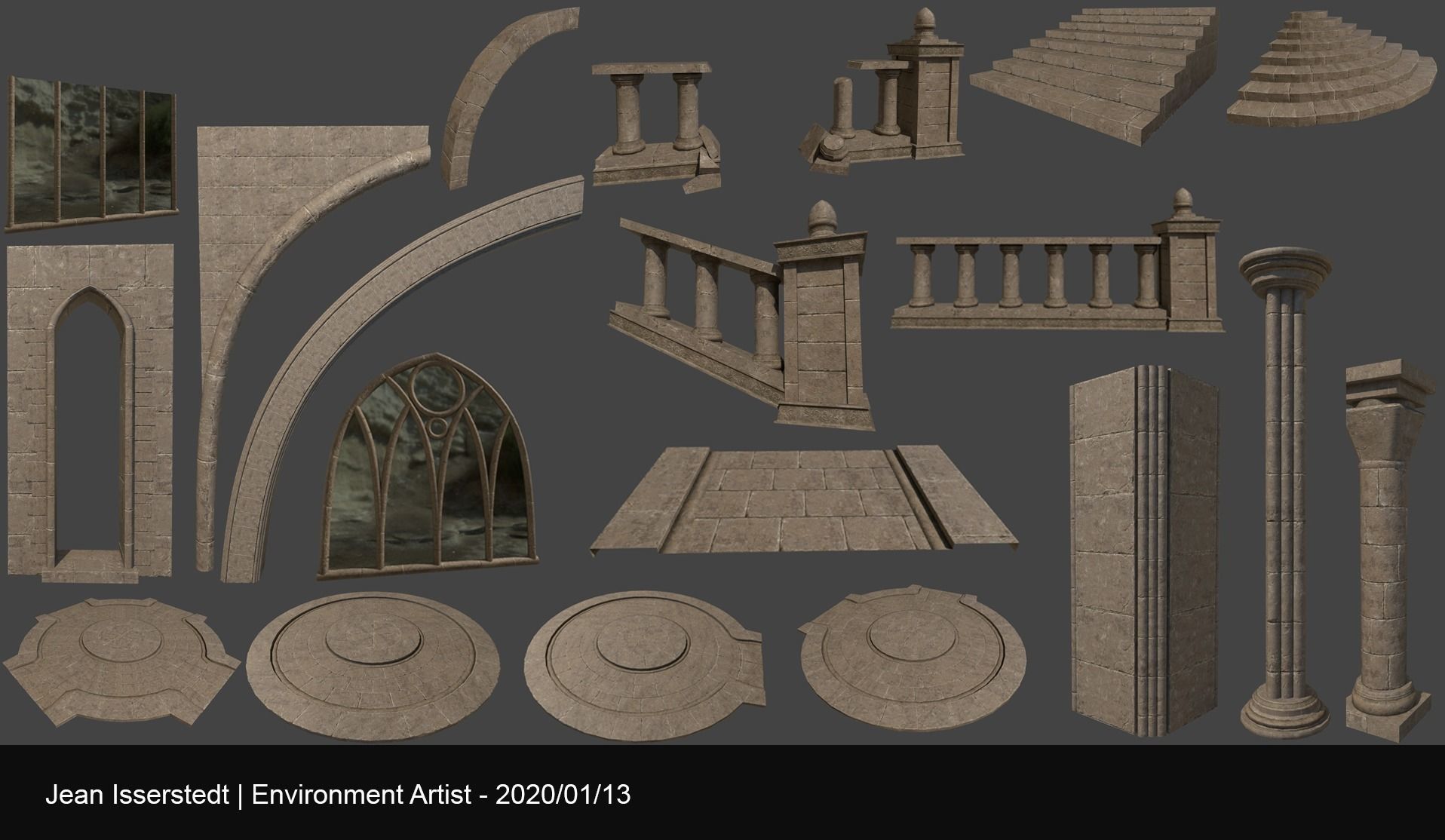 Cathedral Stone Trim Asset pack free VR / AR / low-poly 3D model | CGTrader