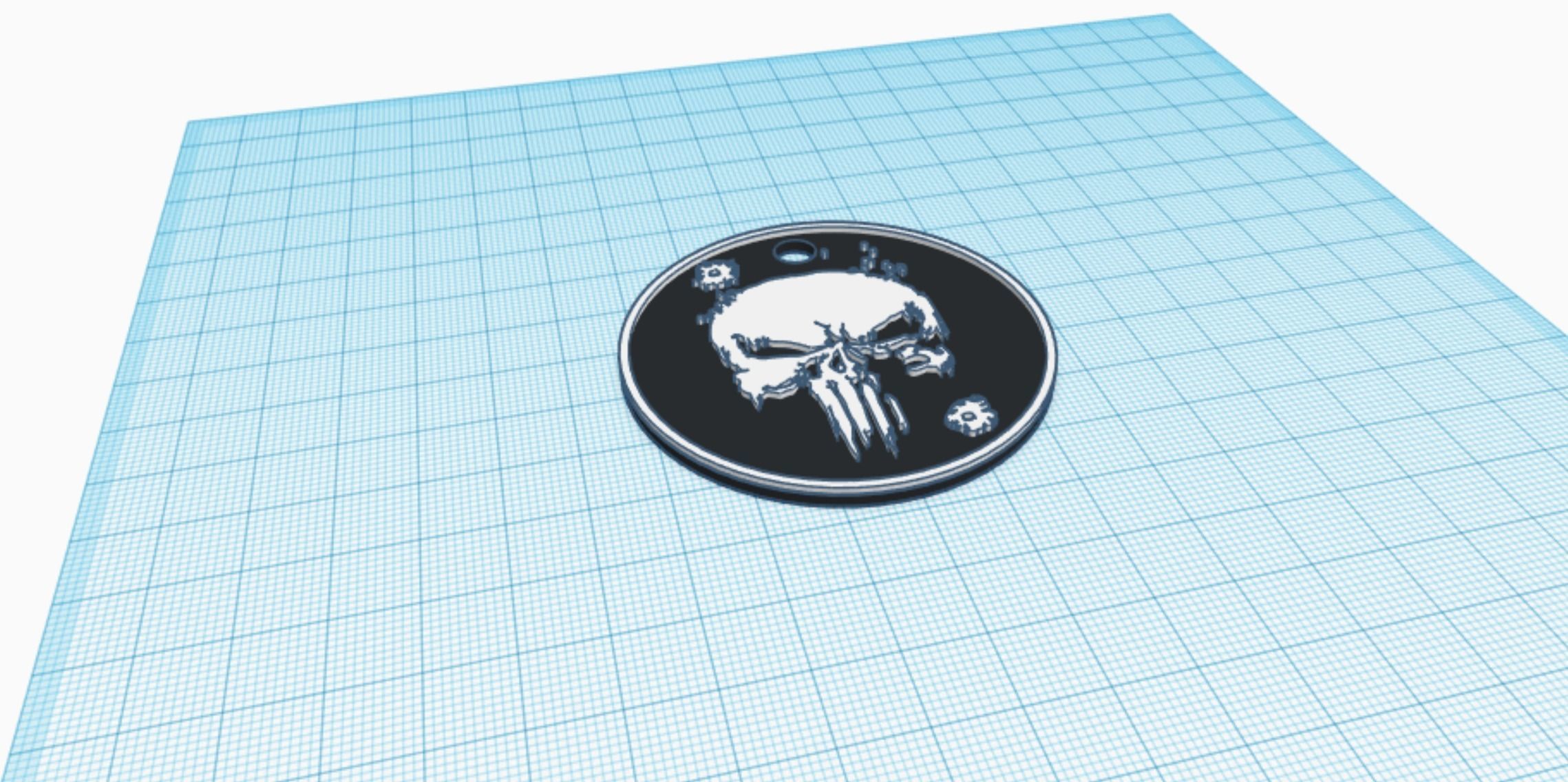 Simple Punisher Logo Key Chain 3D model 3D printable | CGTrader