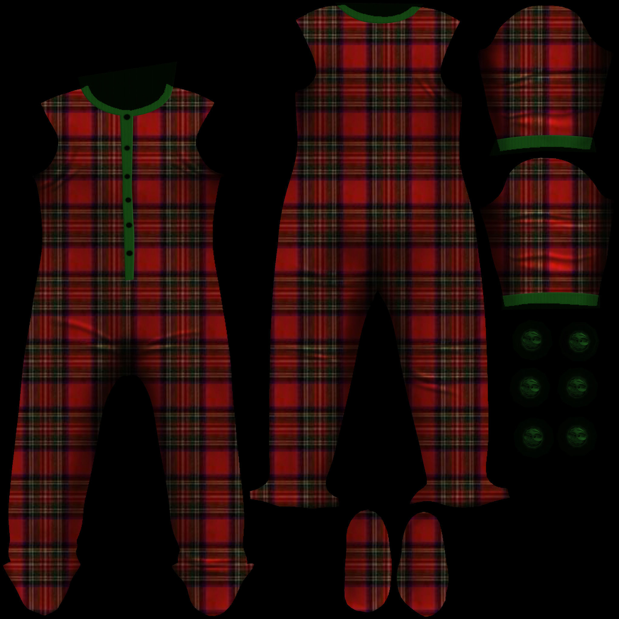 3D model Mens Footed Onesie Loungewear 5 Textures VR / AR / low-poly ...