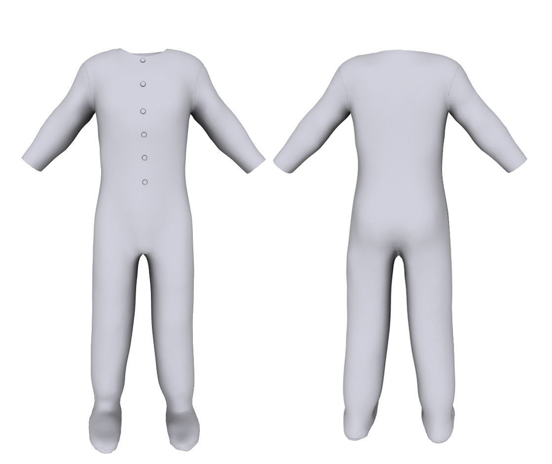 3D model Mens Footed Onesie Loungewear 5 Textures VR / AR / low-poly ...