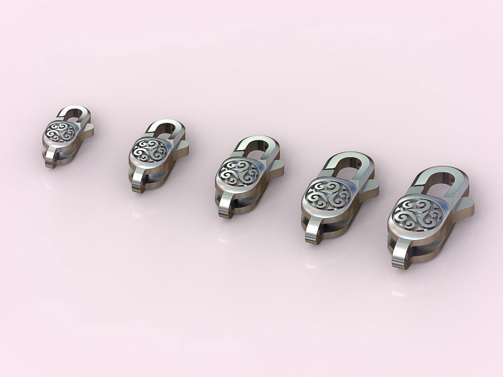 Locks for jewelry chains and bracelets 003 3D model 3D printable | CGTrader