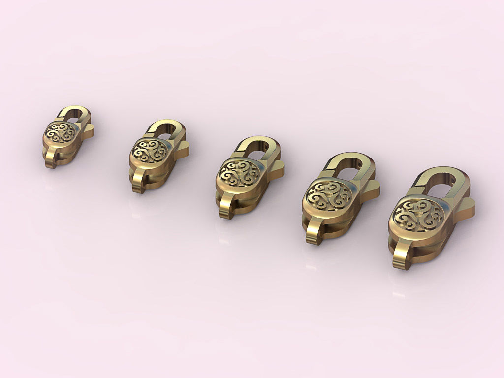 Locks for jewelry chains and bracelets 003 3D model 3D printable | CGTrader