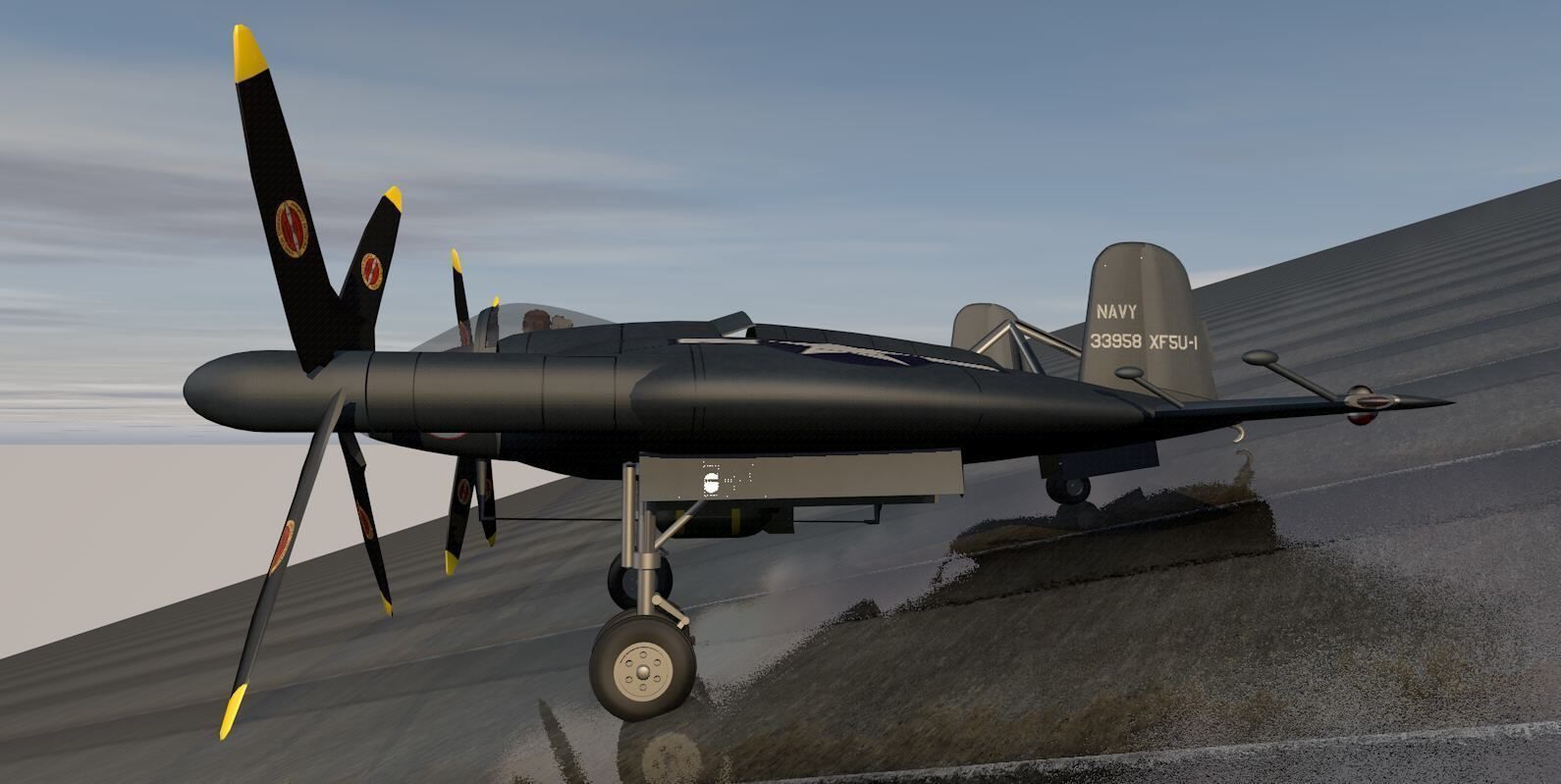 Vought XF5U-1 Flying Flapjack 3D model | CGTrader
