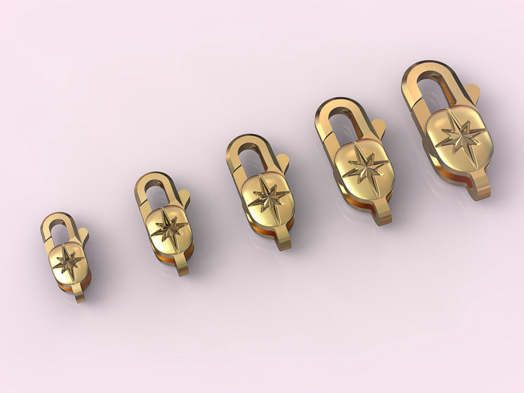 Locks for jewelry chains and bracelets 004 3D model 3D printable | CGTrader