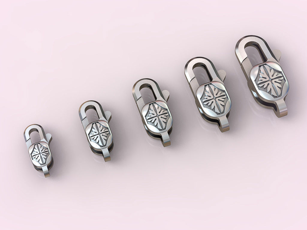 Locks for jewelry chains and bracelets 005 3D model 3D printable | CGTrader