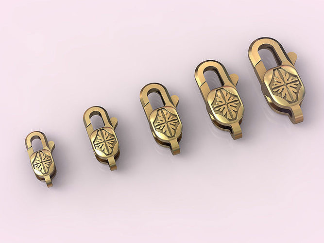 Locks for jewelry chains and bracelets 005 3D model 3D printable | CGTrader