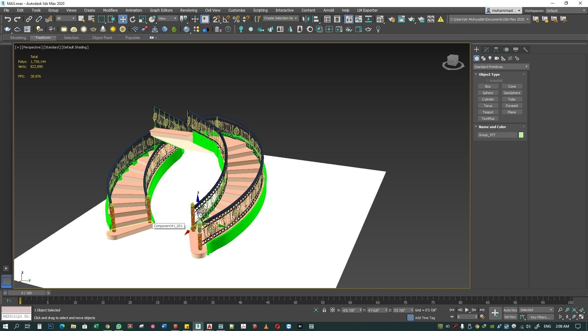 Classical spiral stair case 3d model 3D model | CGTrader