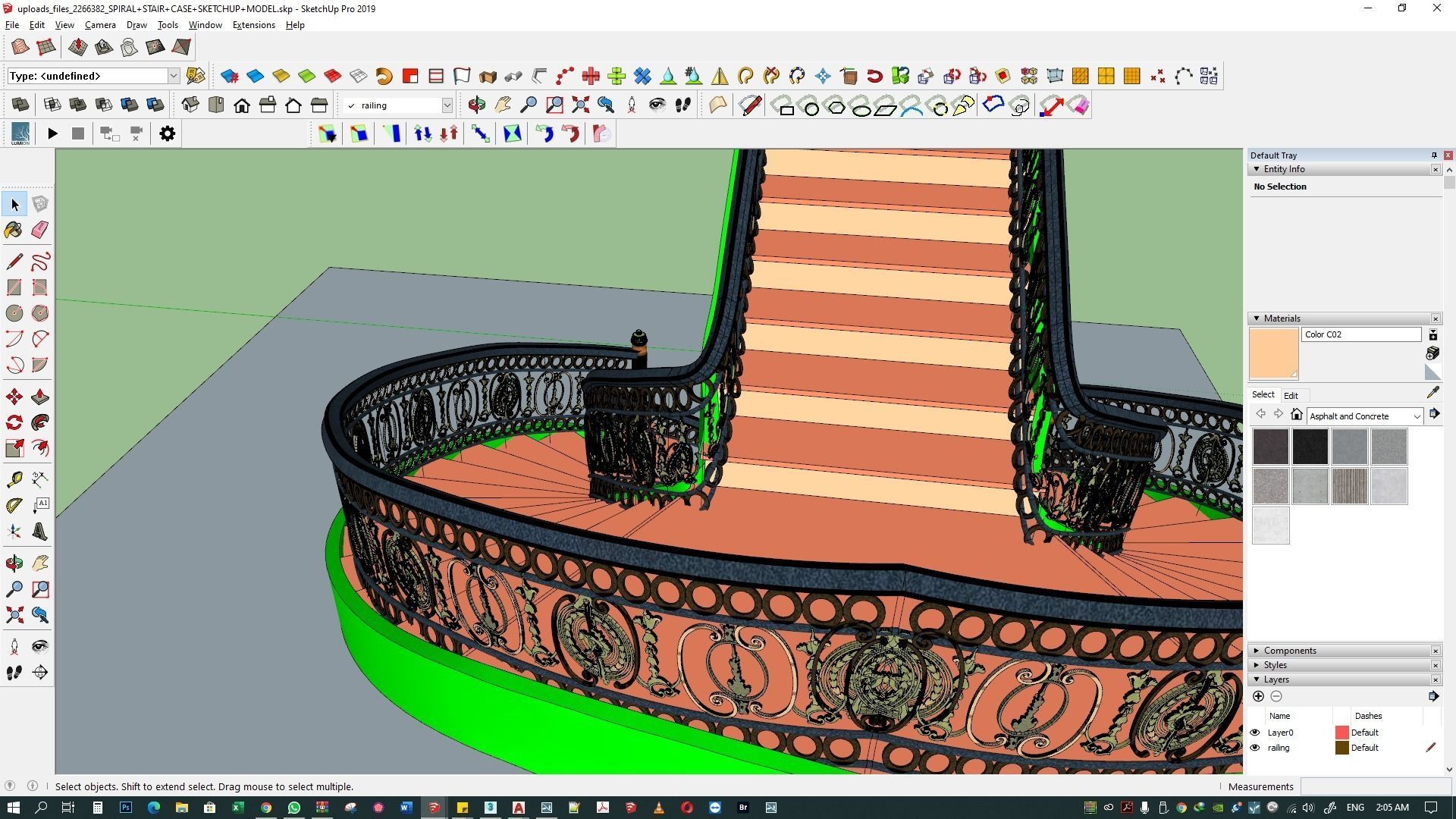 Classical spiral stair case 3d model 3D model | CGTrader