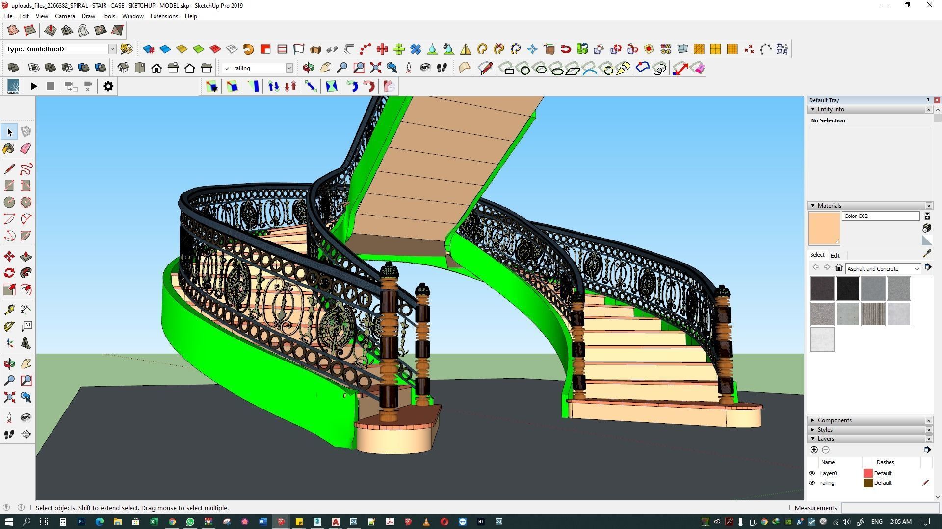 Classical spiral stair case 3d model 3D model | CGTrader