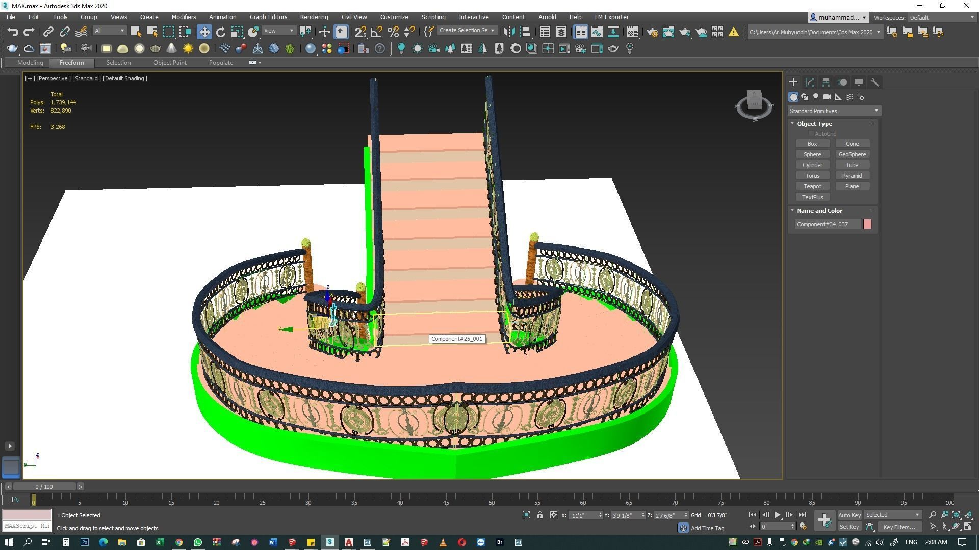 Classical spiral stair case 3d model 3D model | CGTrader