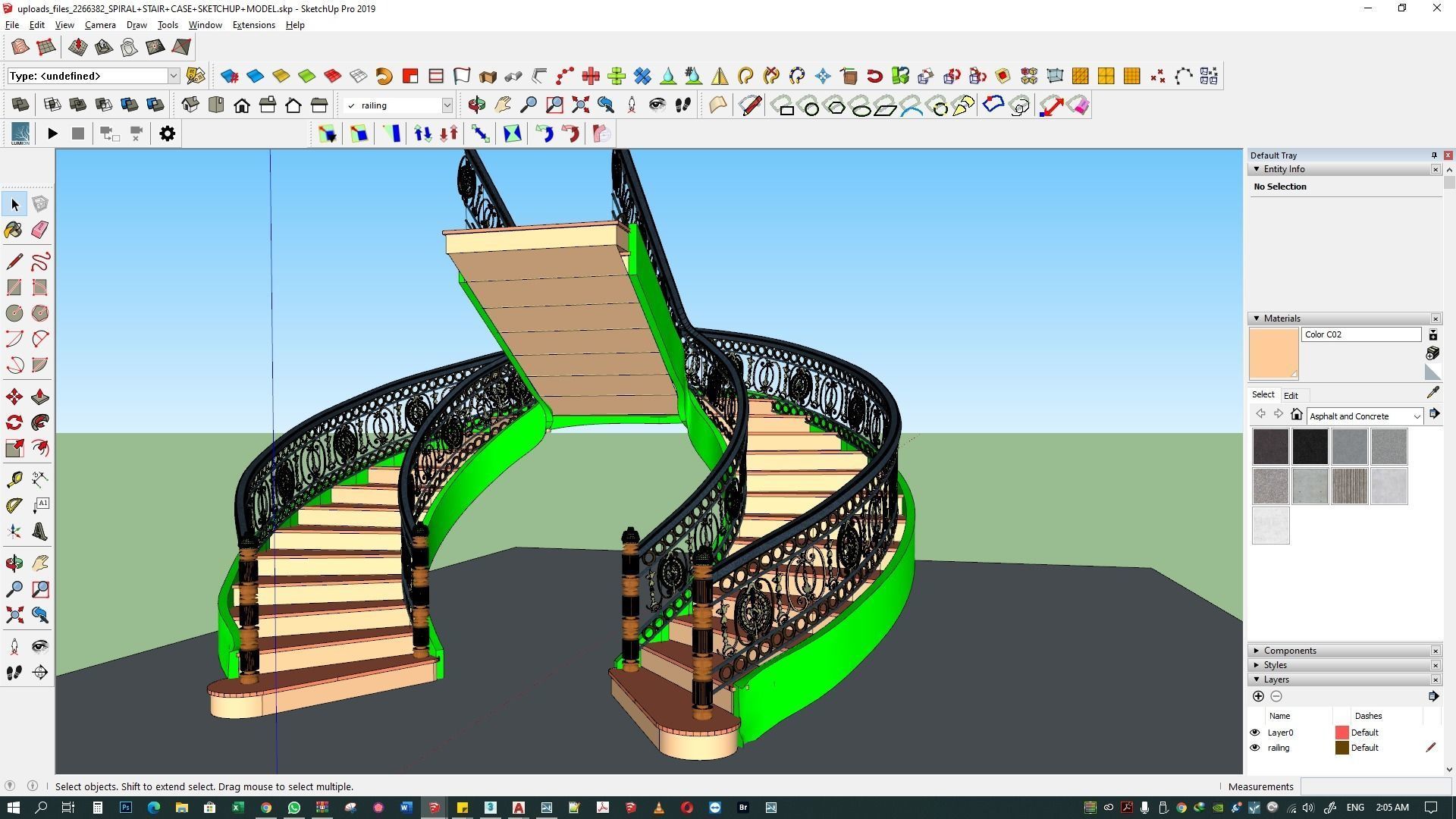 Classical spiral stair case 3d model 3D model | CGTrader