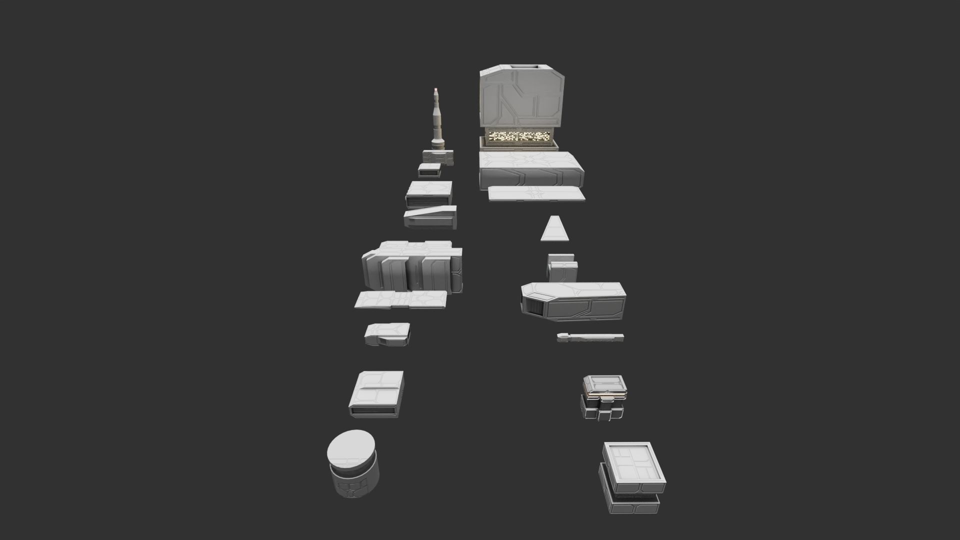 Scifi KitBash with Textures free VR / AR / low-poly 3D model | CGTrader