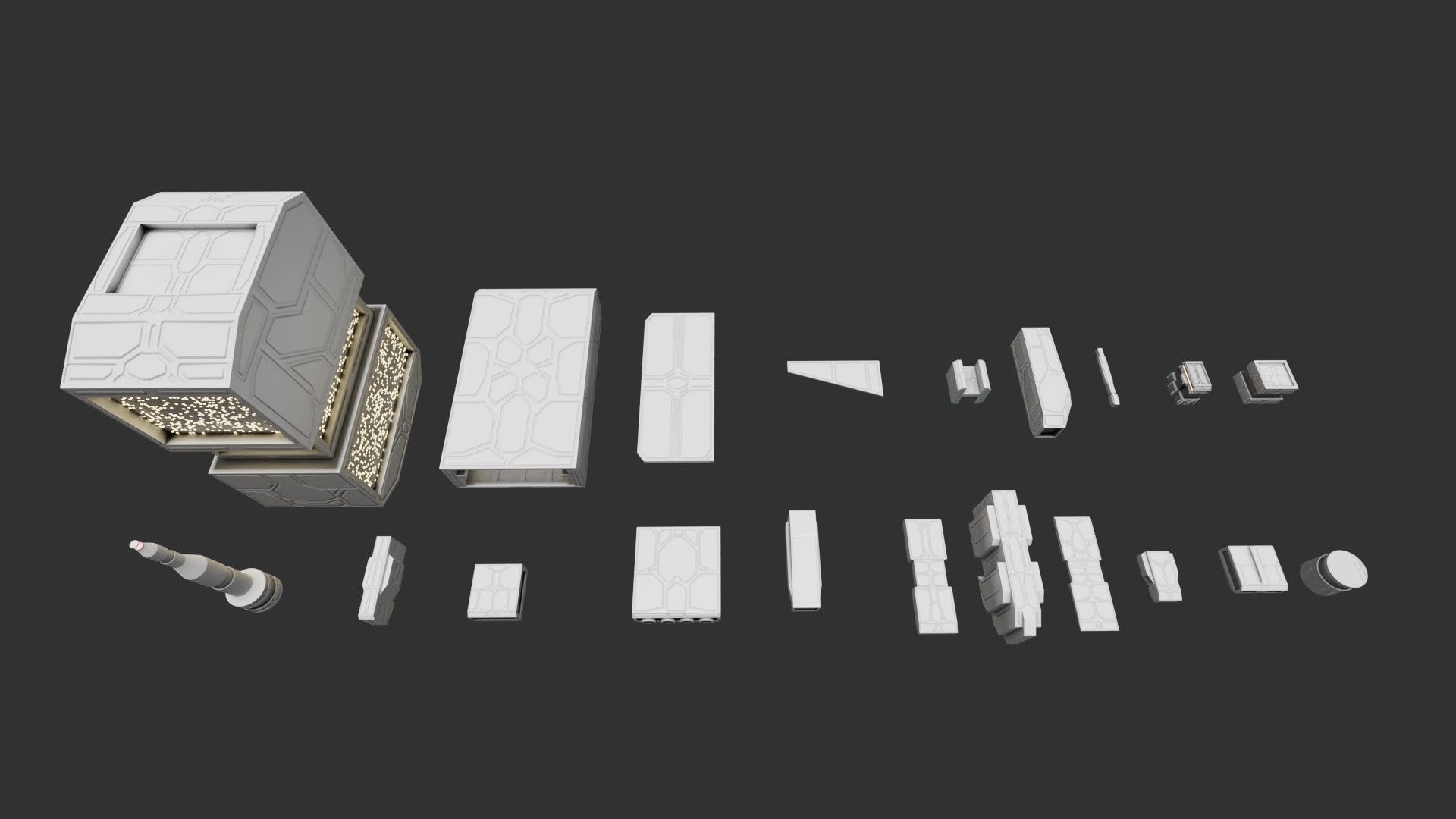 Scifi KitBash with Textures free VR / AR / low-poly 3D model | CGTrader