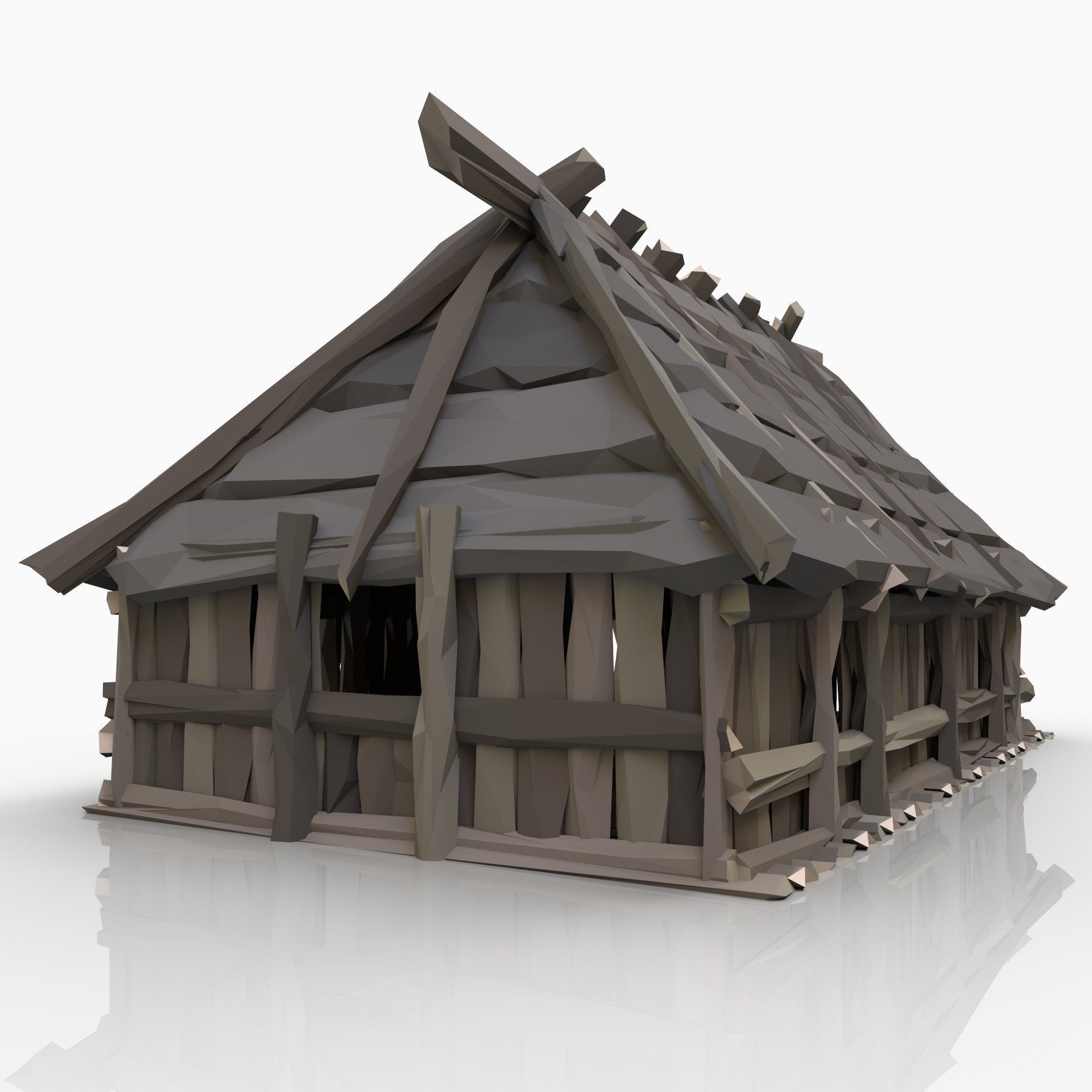 STYLIZED FANTASY MEDIEVAL VIKING WOODEN COTTAGE HOUSE free VR / AR ...