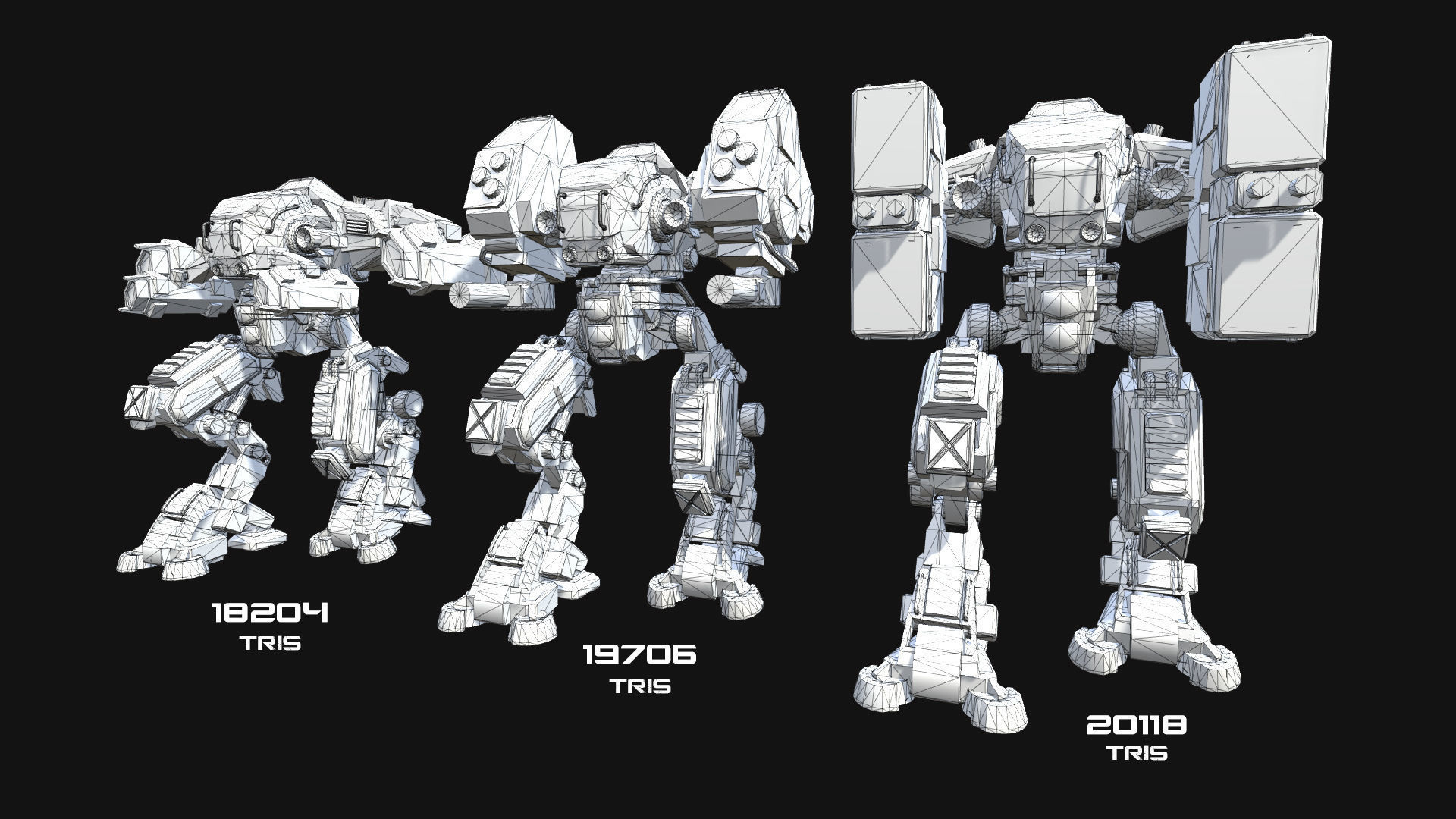 3D model PBR Modular Mechs v3 VR / AR / low-poly rigged animated | CGTrader
