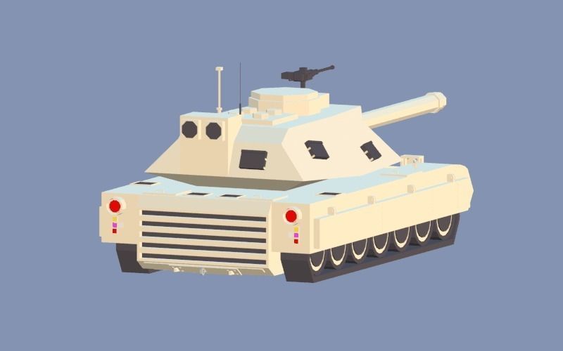 Low Poly Simple Cartoon Light Tank 3D model | CGTrader